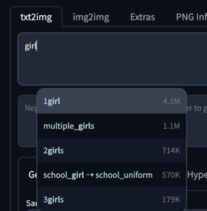 Stable Diffusionの拡張機能『a1111-sd-webui-tagcomplete』の使い方！プロンプトの入力を効率化しよう | romptn Magazine
