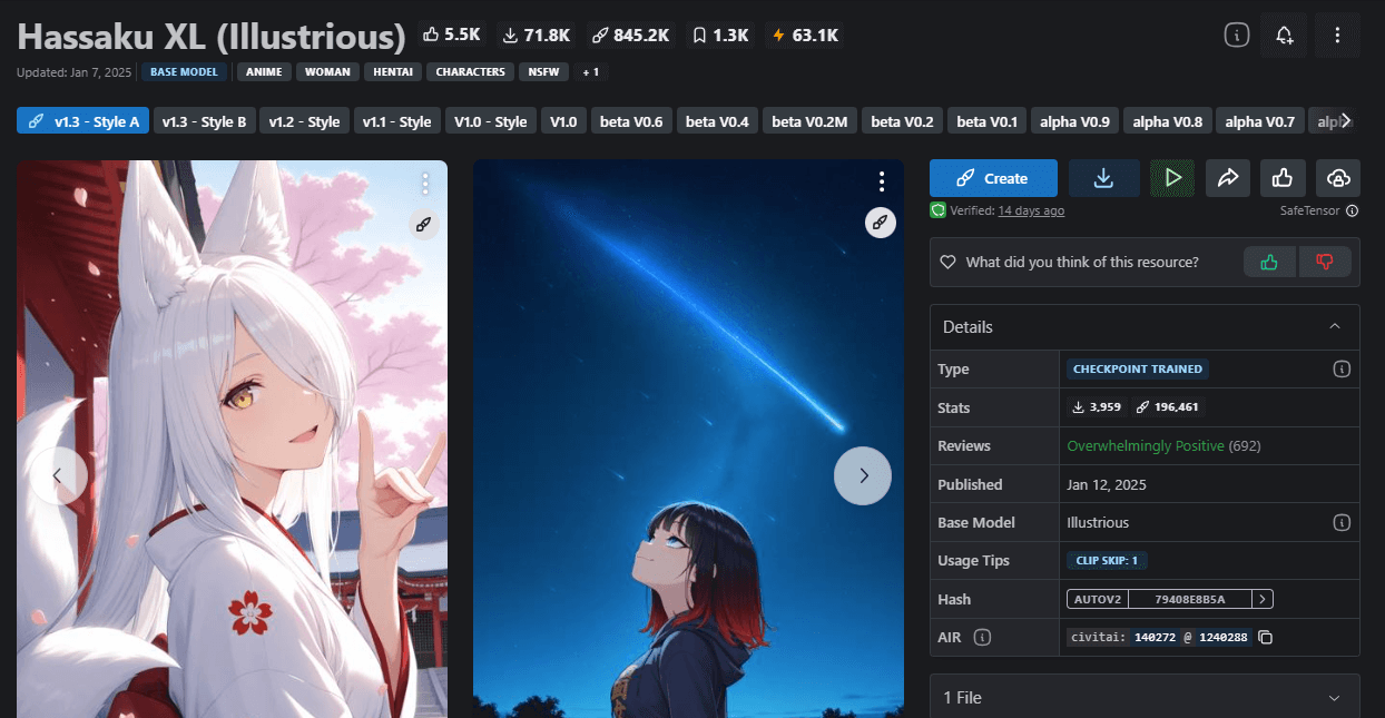 Stable Diffusionで「Hassaku XL」を導入する方法・使い方！ | romptn Magazine